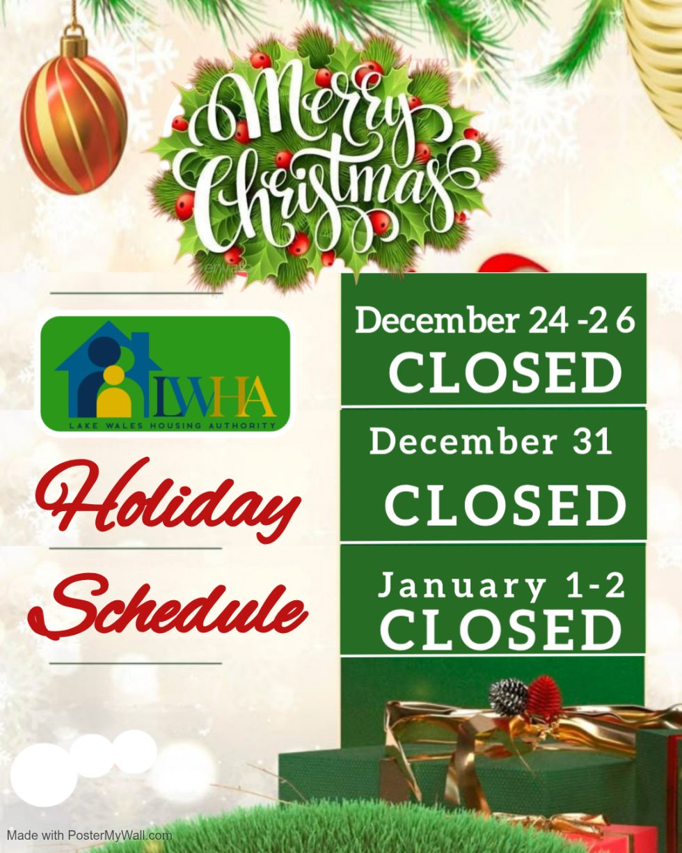 Office Closures - Lake Wales Housing Authority